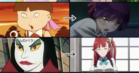 시대에 맞게 리뉴얼 된 애니메이션 캐릭터들 Dprime