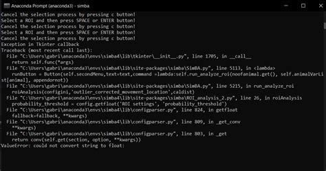 error when analysing roi · issue 175 · sgoldenlab simba · github