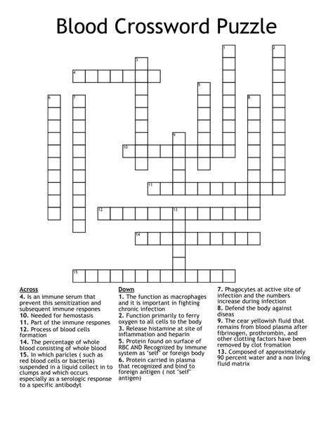 Forensic Science Crossword Puzzle