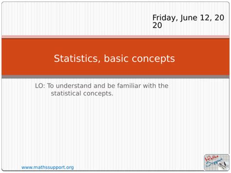 Statistics – Basic concepts | Teaching Resources
