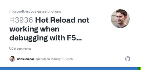 Hot Reload Not Working When Debugging With F5 Python · Issue 3936