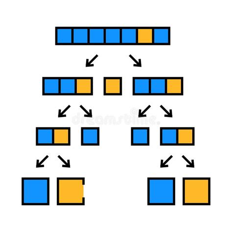 Quicksort Algorithm Icon Color Illustration Stock Illustration