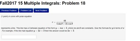 Solved Fall2017 15 Multiple Integrals Problem 18 Previous