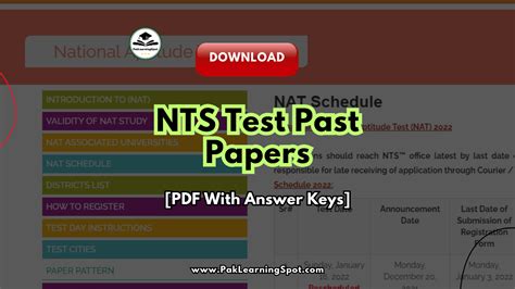 Download Nts Test Solved Past Papers Pdf Pls Academy Pak Learning Spot Trusted Online