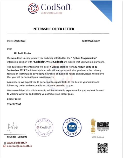 Pythonprogramming Codsoft Internships Codsoftinternship Md Aadil Akhtar