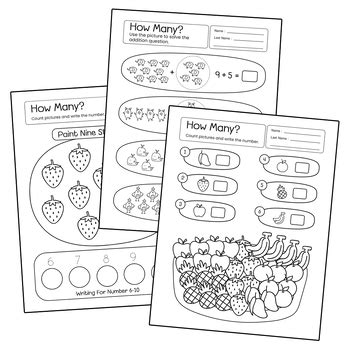 How Many Count Pictures And Write The Number 1 To 20 Matching Number Counting