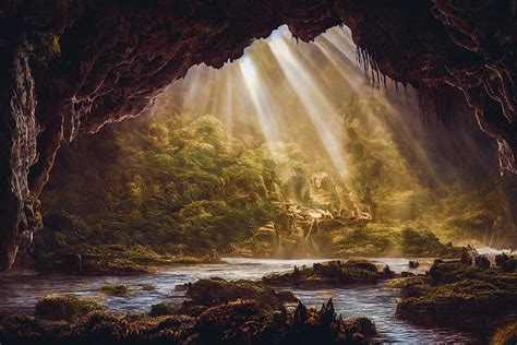 Download Ai Generated Cave Forest Royalty Free Stock Illustration Image Pixabay