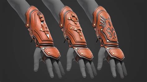 Medieval Bracers Leather Armor 3d Model By Abuvalove