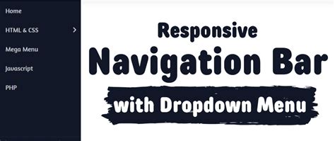 Responsive Navigation Bar With Dropdown Menu Using Javascript Dev