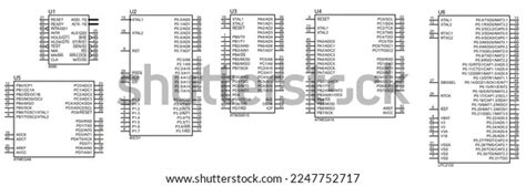 Conditional Graphic Designations Microcontroller Chips Icons Stock