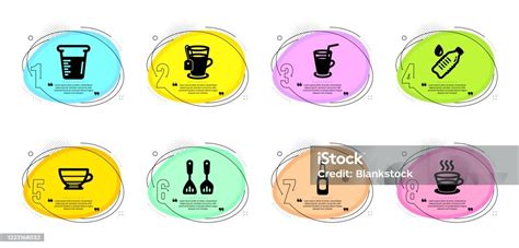 요리 칼 요리 비커 및 물 병 아이콘 세트 커피 컵 칵테일 및 차 표지판 벡터 가방에 대한 스톡 벡터 아트 및 기타 이미지 가방 고급 라떼 Istock