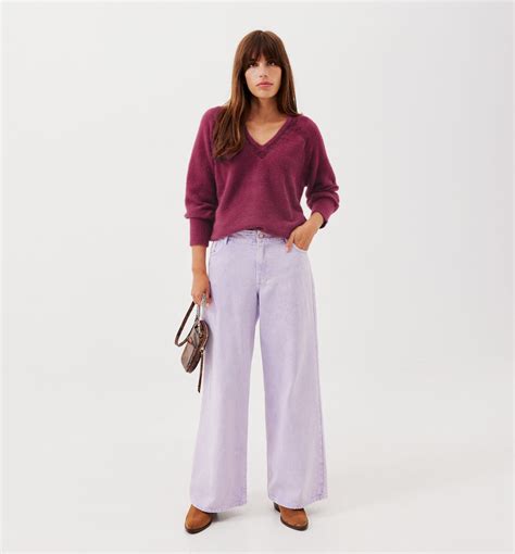 Lace Detail Jumper Raspberry Red