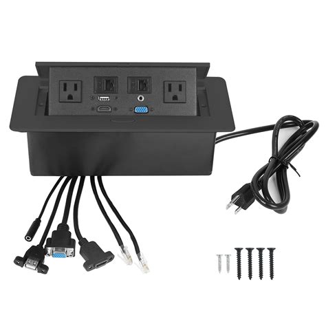 Table Pop Up Power Strip Box Desktop Pop Up Outlet Recessed Multimedia Strip Socket Conference