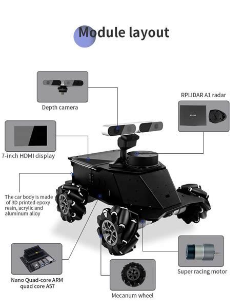 Xiaor Geek Mros Lidar Depth Camera Smart Mecanum Wheel Programmable Ro