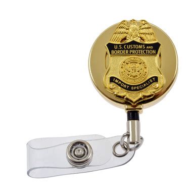 Cbp Import Specialist Mini Badge Retractable Id Holder Reel Import