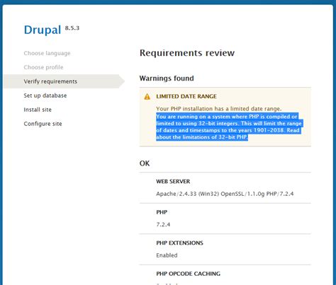 How to solve limitations of 32 bit PHP in drupal 8 Việt Lâm Coder
