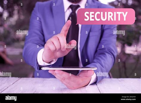 Writing Note Showing Security Business Concept For Measures Taken To Be Safe Quality Or State