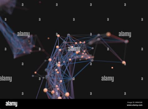 Gene Lines And Nodes Biological Gene Structure 3d Rendering Computer Digital Drawing Stock