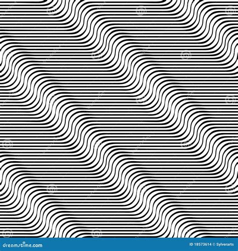 Wavy Lines Seamless Pattern Stock Vector Illustration Of Steps