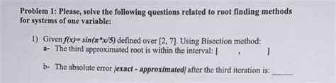 Solved Problem 1 Please Solve The Following Questions