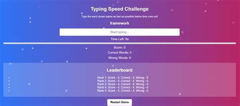 Webdevelopment Javascript Typinggame Frontend Coding