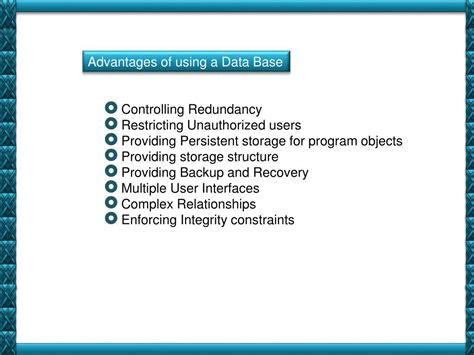 Ppt Advantages Of Using A Data Base Powerpoint Presentation Free Download Id 4840739