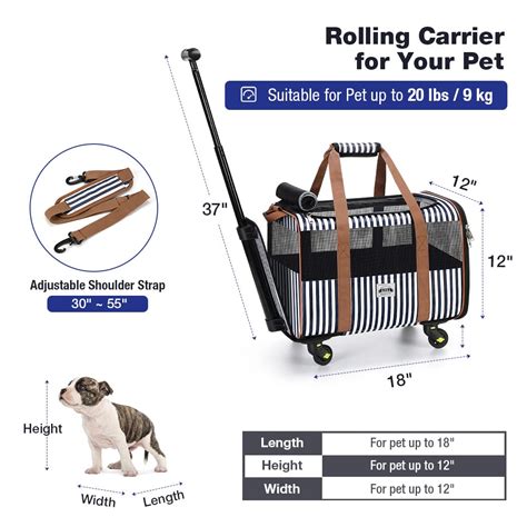 Cat Carier With Wheels Lekesky Dog Carrier Airline Approved Rolling