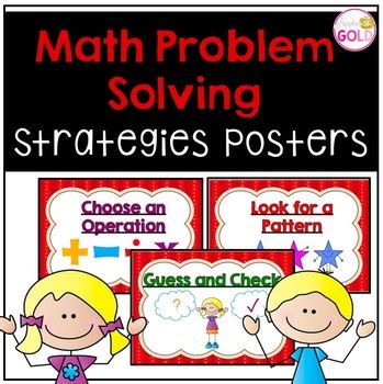 Math Problem Solving Strategies Posters By Apples Of Gold TPT