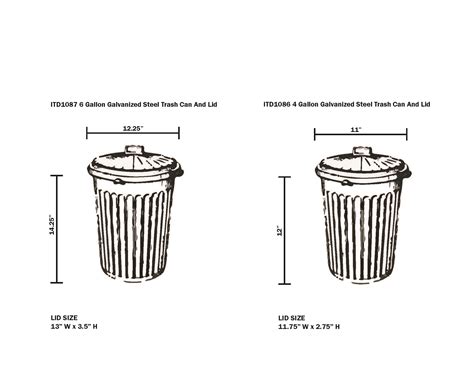 Trash Can Dimensions Chart Finding The Right Fit A Guide To Garbage