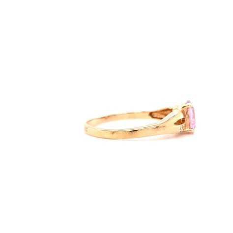 Diamond And Morganite Solitaire Engagement Ring 14k Yellow Gold For