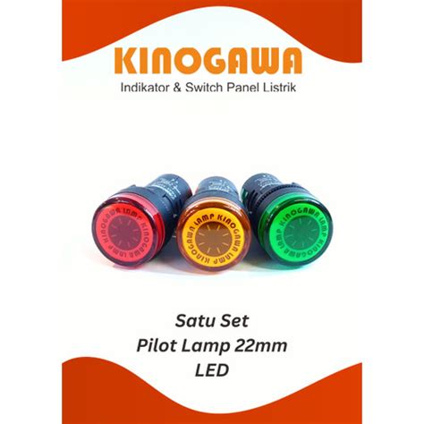 Jual Pilot Lamp 22mm Rst Merah Kuning Hijau 220vac Lampu Indikator Jakarta Barat Kinomas