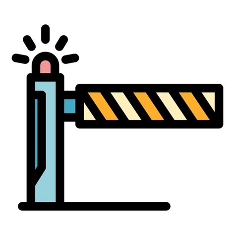Premium Vector Warning Railroad Barrier Icon Outline Warning Railroad Barrier Vector Icon