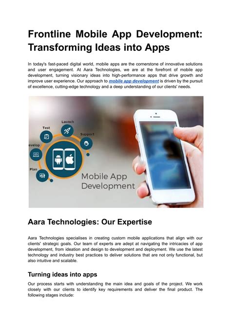 Ppt Frontline Mobile App Development Transforming Ideas Into Apps
