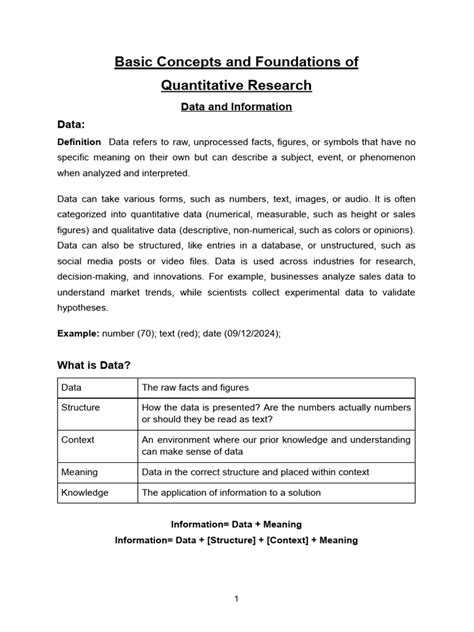 Basic Concepts And Foundations Of Quantitative Research Pdf Level Of Measurement