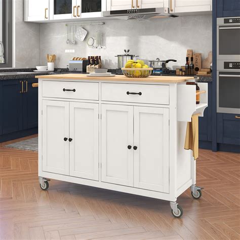 Favfurish Kitchen Island Cart On Locking Wheels