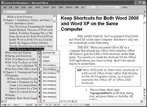 Navigate With The Document Map MS Word