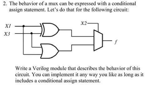 Solved 2 The Behavior Of A Mux Can Be Expressed With A