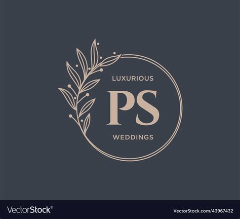 Ps Initials Letter Wedding Monogram Logos Vector Image