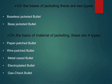 Ballistics Types Of Bullets With Detailed Explanation Pptx Arms Ammunition Sensitive Topics