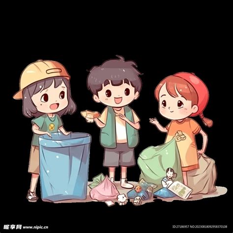 卡通垃圾分类设计图 卡通设计 广告设计 设计图库 昵图网