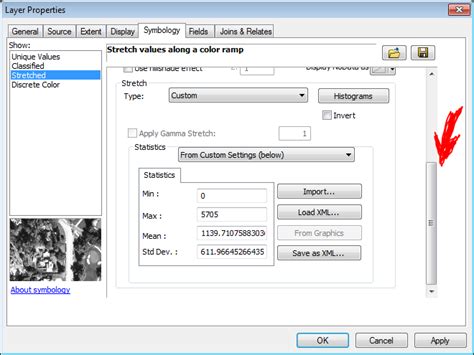 Arcgis Desktop How To Use Consistent Symbology Between Multiple Stretched Rasters In Arcmap