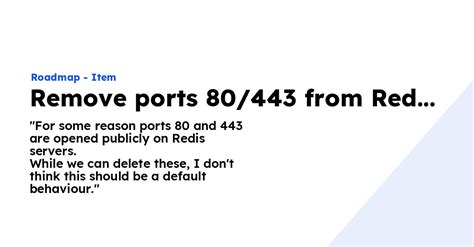 Remove Ports 80443 From Redis Servers Ploi Roadmap