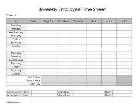 Free Timesheet Template Printables Instant Download Worksheets Library
