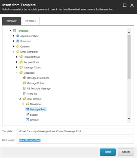 Build A Custom Message Template Sitecore Documentation