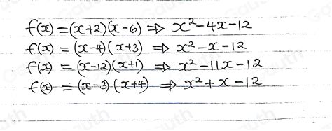 solved match each quadratic function given in factored form with its