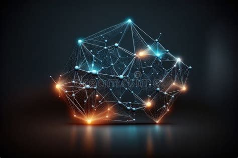 Abstract Of Polygon Space In Darkness Concept Of Molecules Geometric Stock Illustration