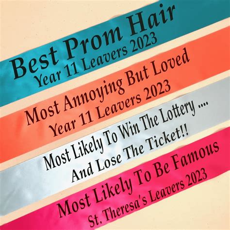 Personalised Fun Prom Sashes