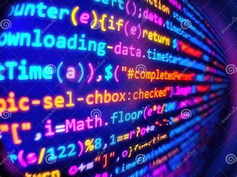 Abstract Screen Of Software Close Up Of Random Computer Code Comprised Of Numbers And Letters