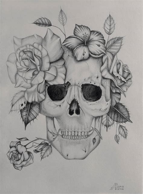 Flower Skull Sketches