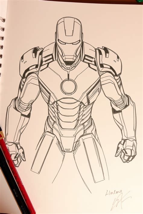 Iron Man Helmet Drawings In Pencil